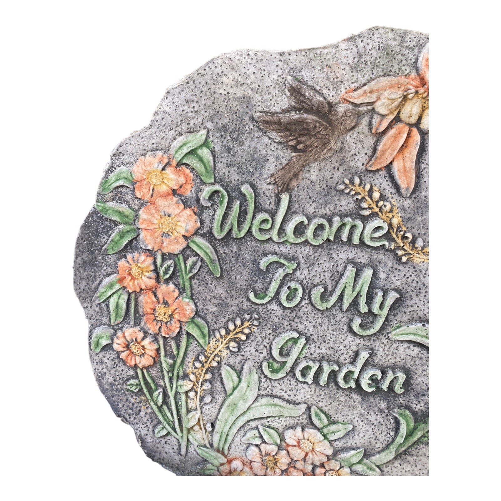 Hummingbird Concrete Welcome To My Garden Plaque - 22nice4me